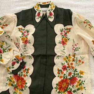 Alémais | Tops | Alemais Elisabetta Floralprint Linen Shirt And Pants ...